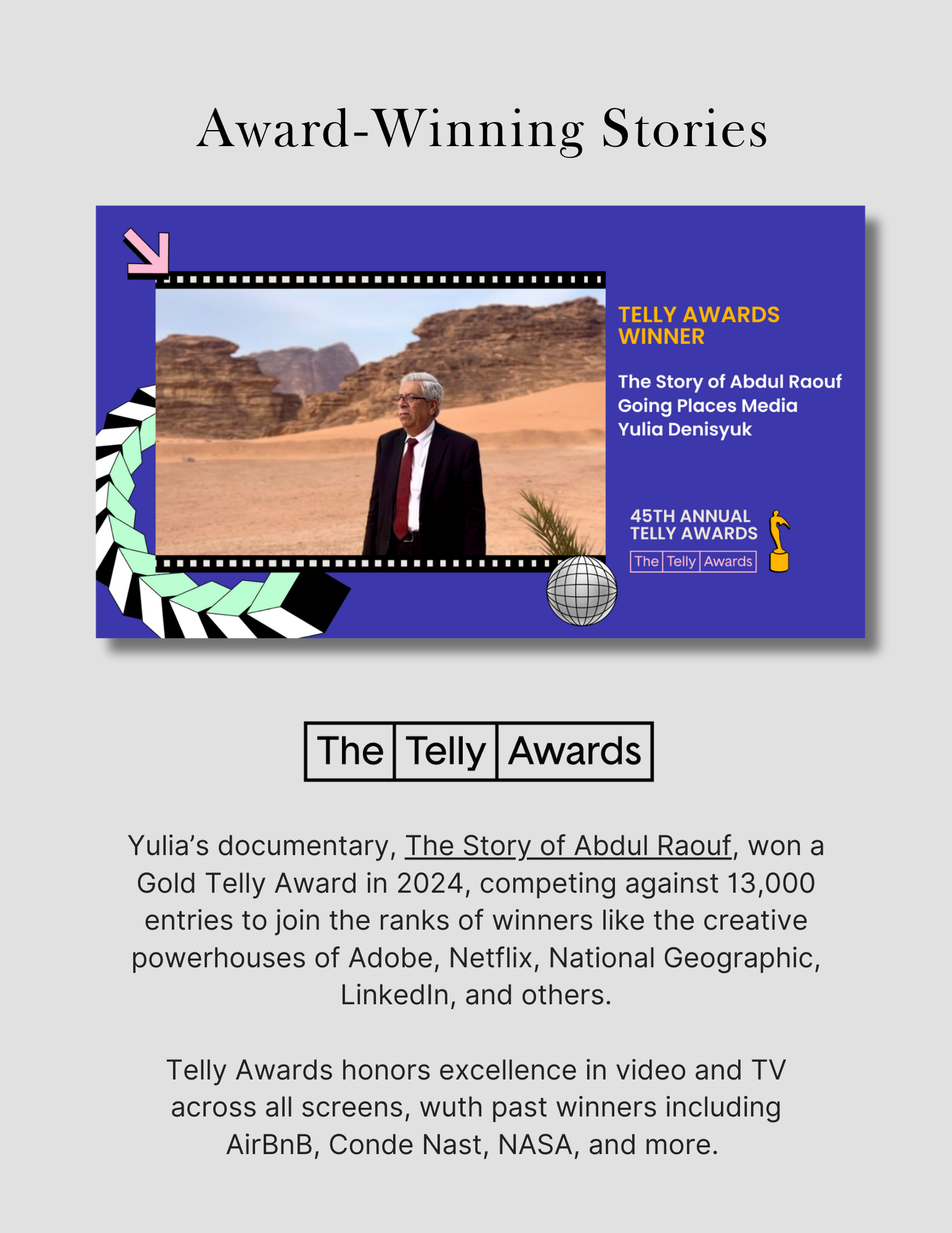 Media Kit — Yulia Denisyuk