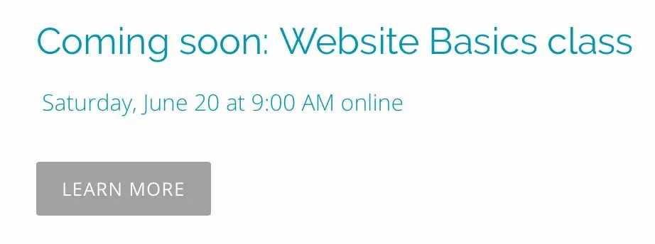 Kerry A. Thompson Website Design - How to promote classes on your website