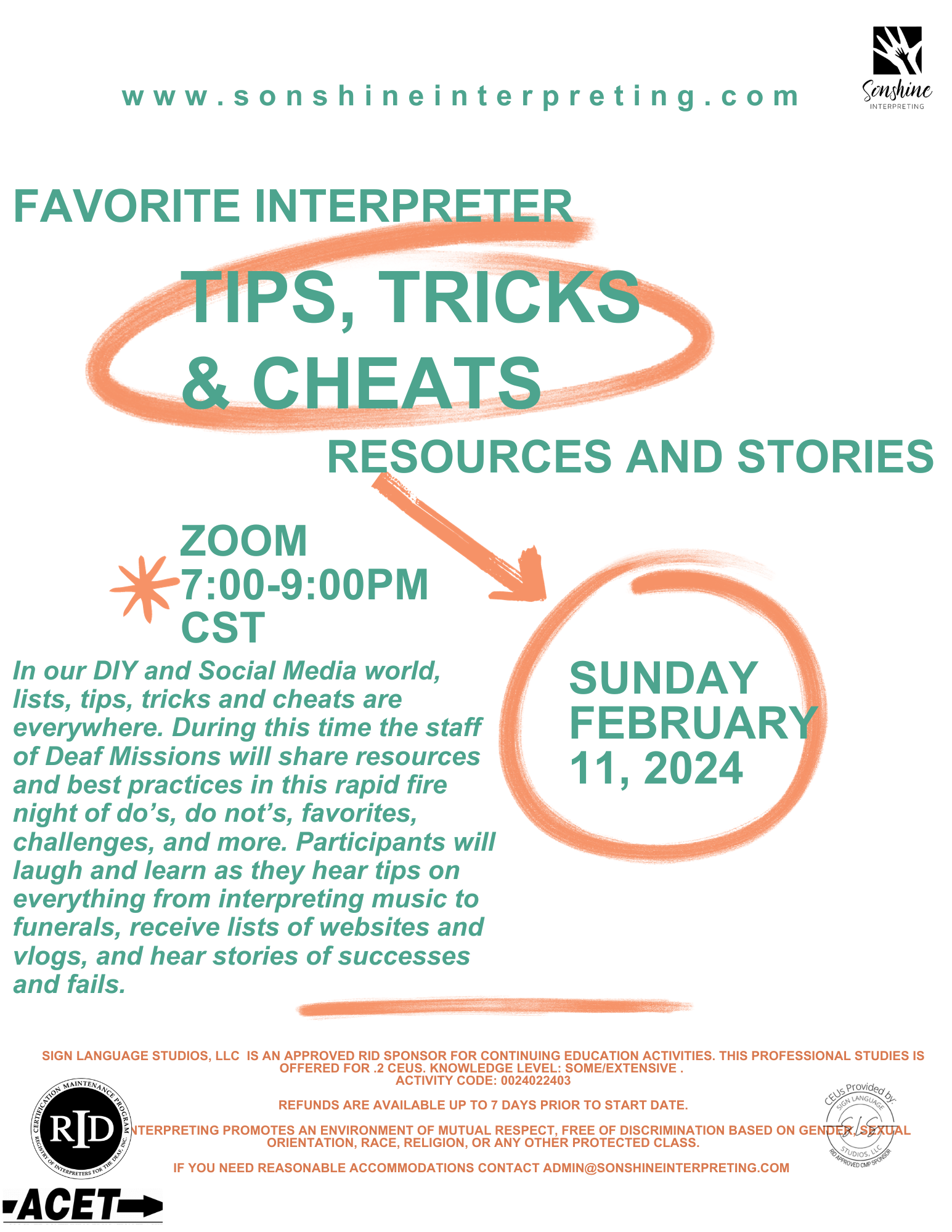 Interpreter Workshops — Sonshine Interpreting