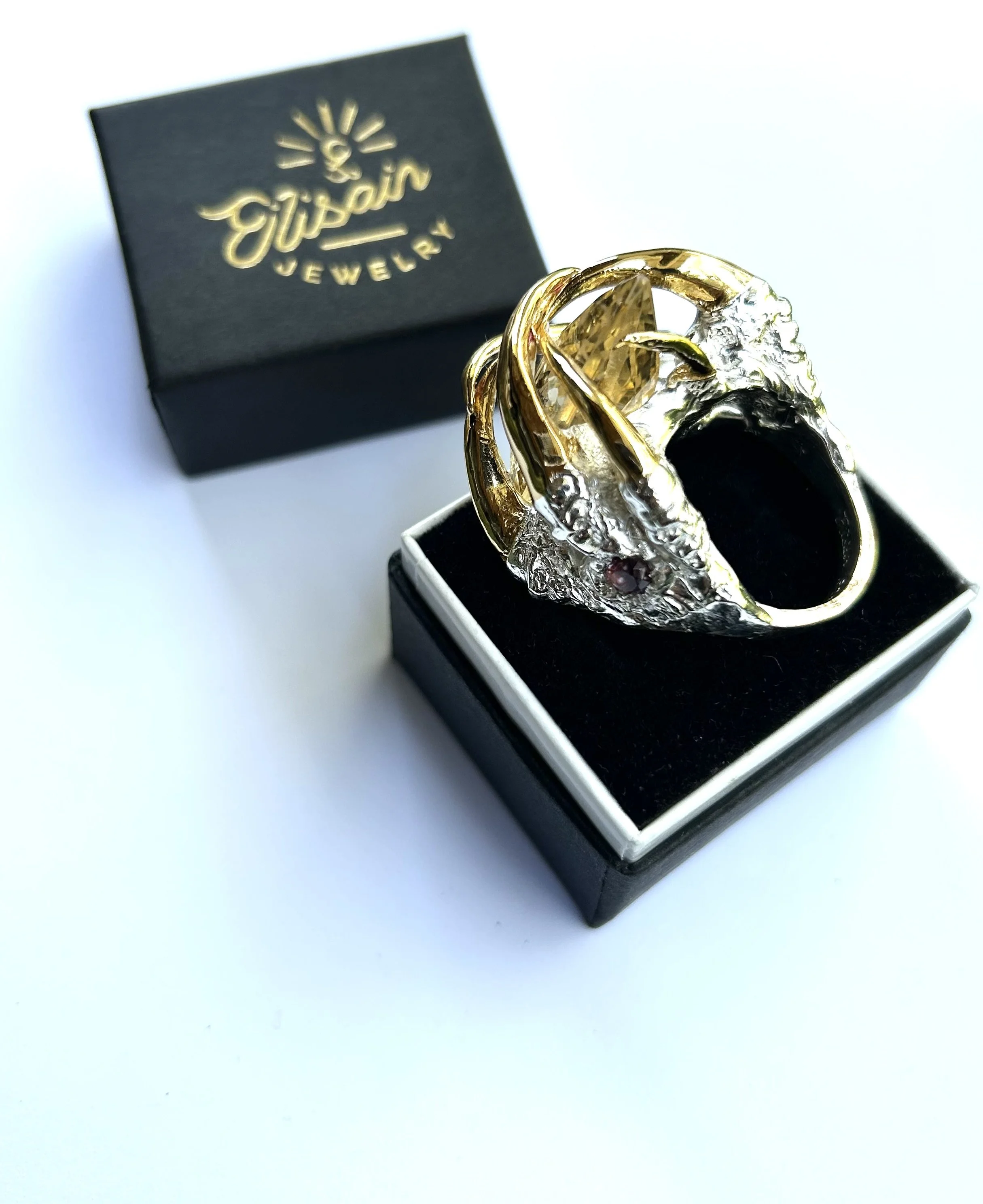 Hunted owl talon cocktail ring with with gold tipped talons — Eilisain ...
