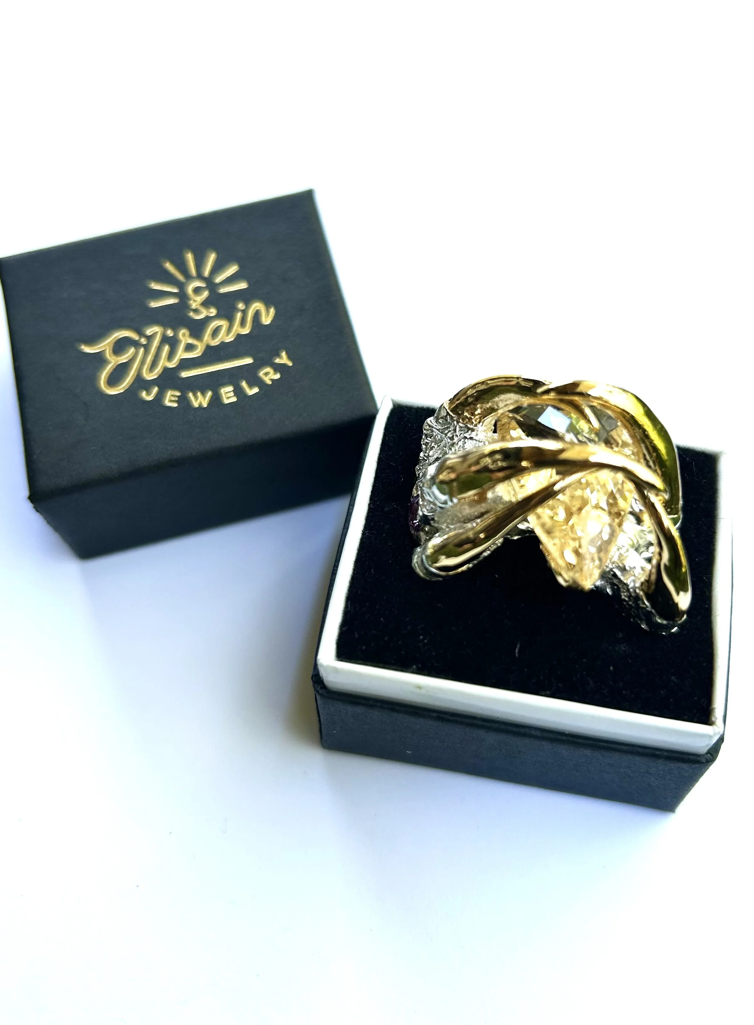 Hunted owl talon cocktail ring with with gold tipped talons — Eilisain ...