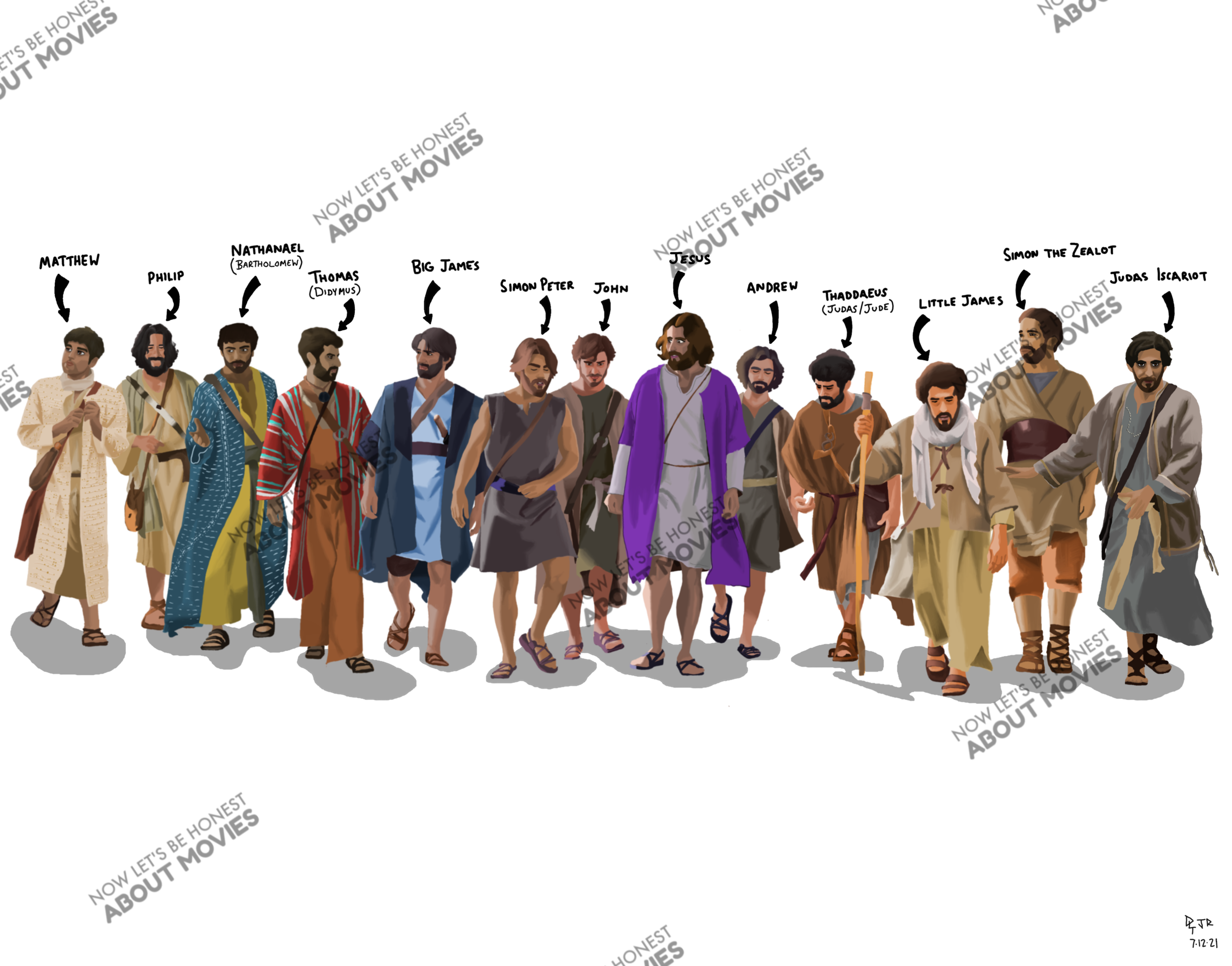 "Jesus & the Twelve Apostles" - Landscape w/ Names — Now Let's Be Honest