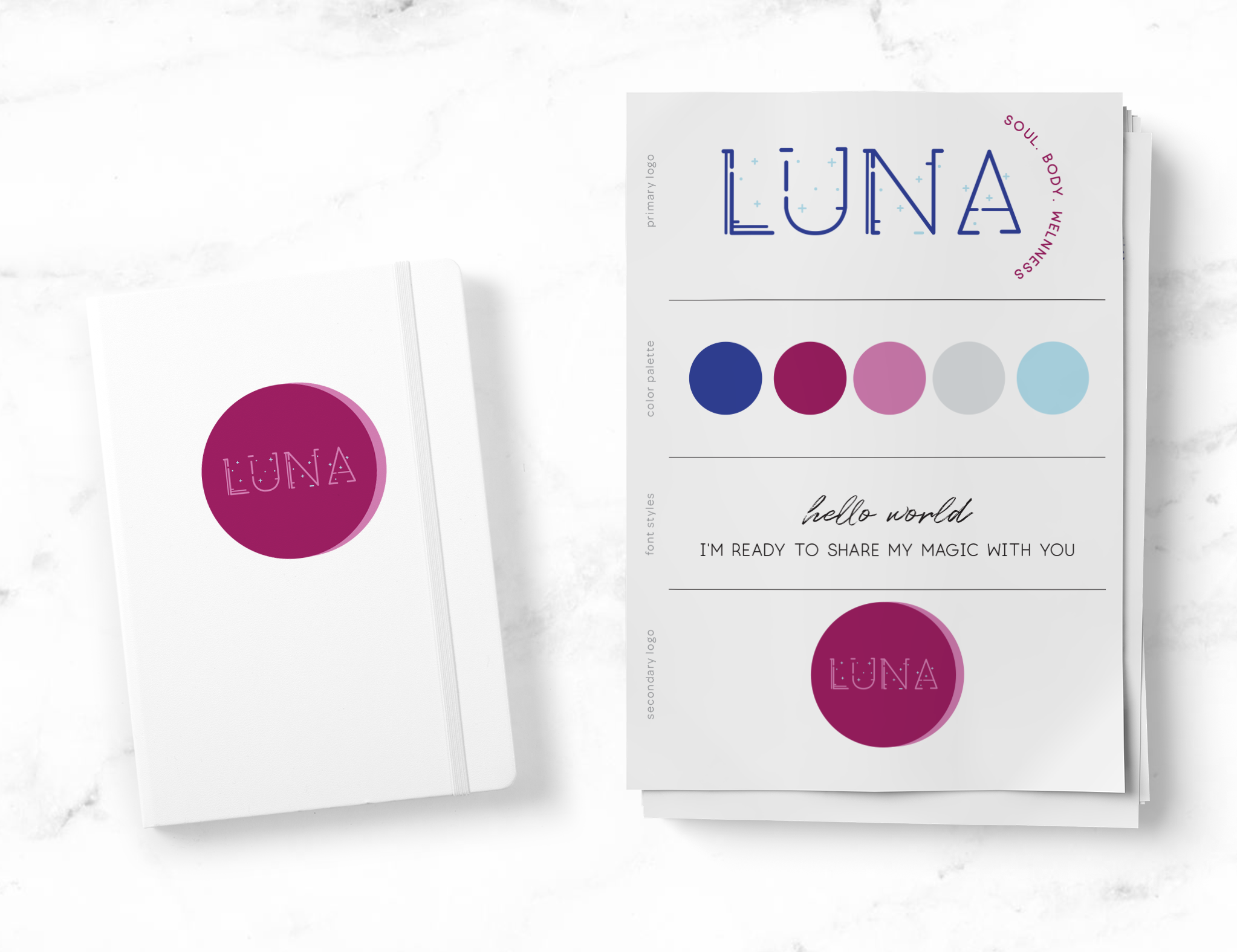 Primary & Secondary Logo Customised Premade Logo Design Kit Paper ...