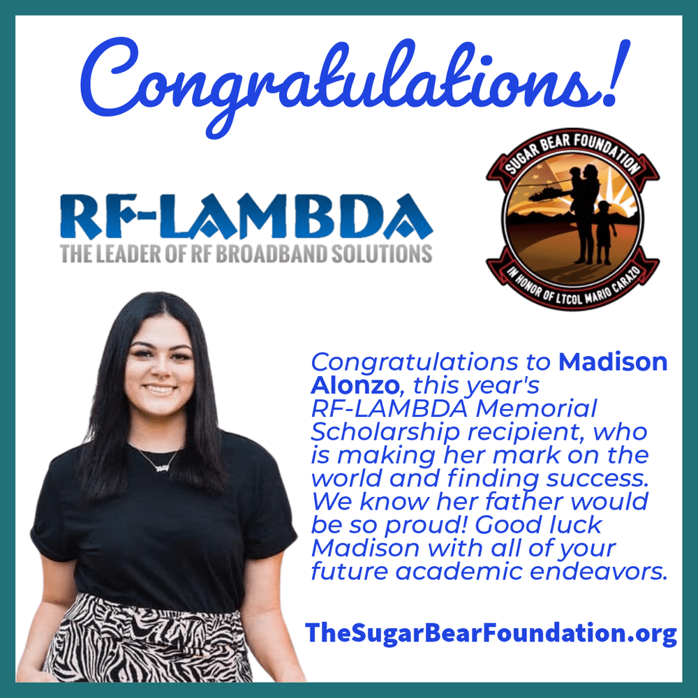 Congratulations Madison Alonzo! — Sugar Bear Foundation