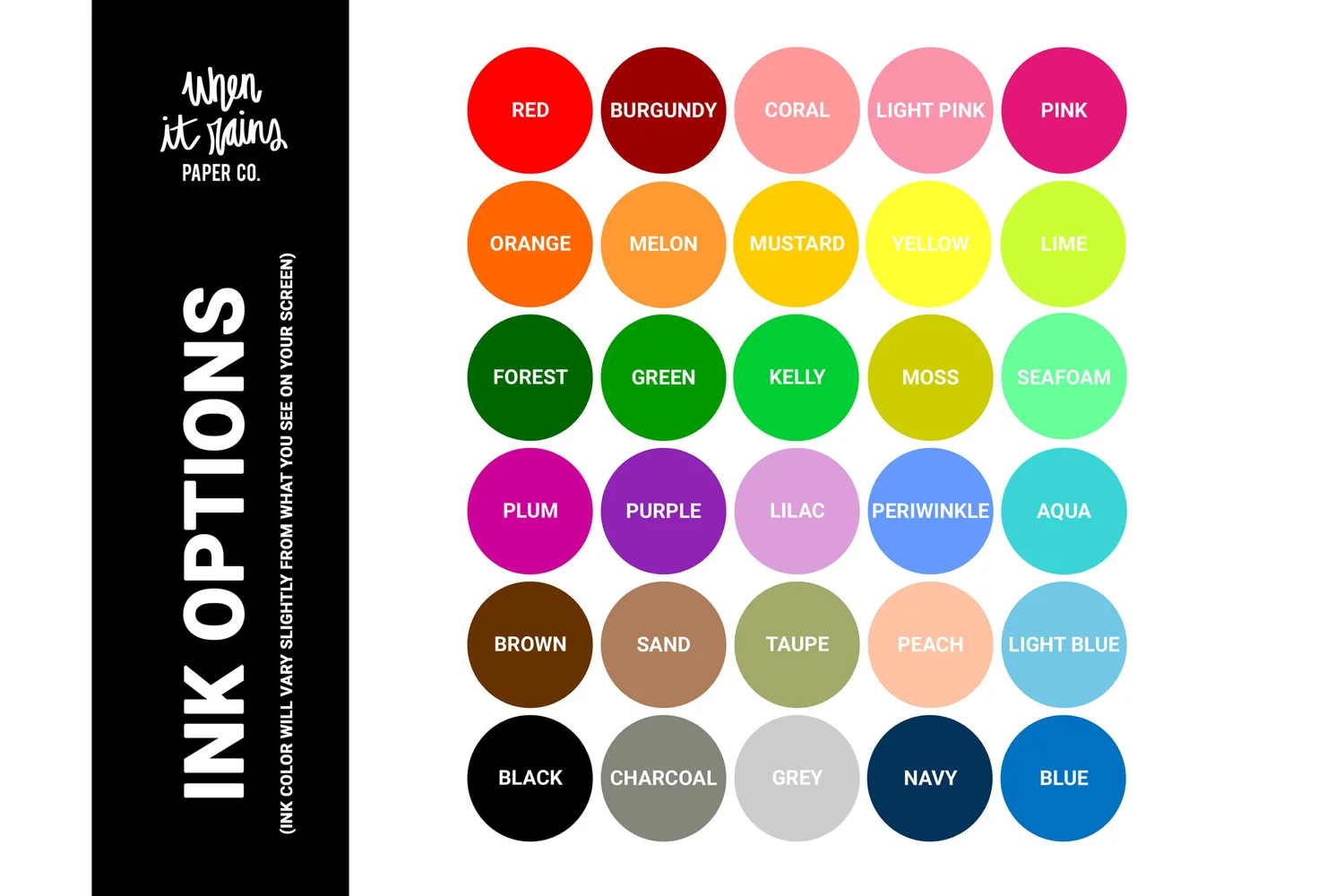 Simple Color Chart For Kids