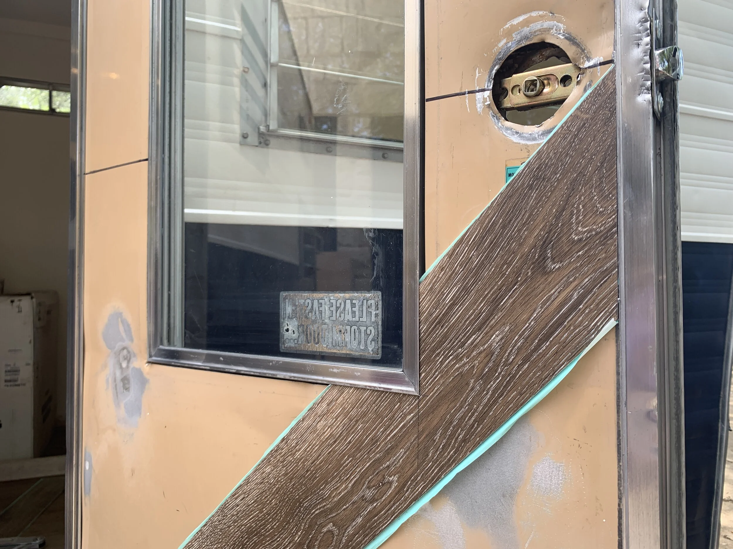 The Cameo Camper Renovation: $10 Interior Camper Door Makeover — Lone ...
