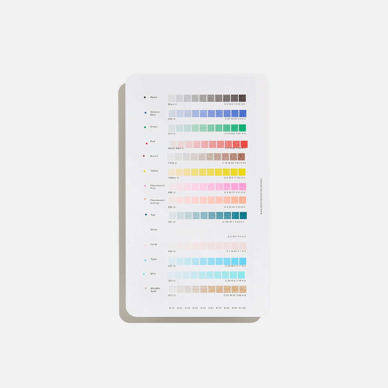 Riso Colour Chart Set / White — Before Breakfast
