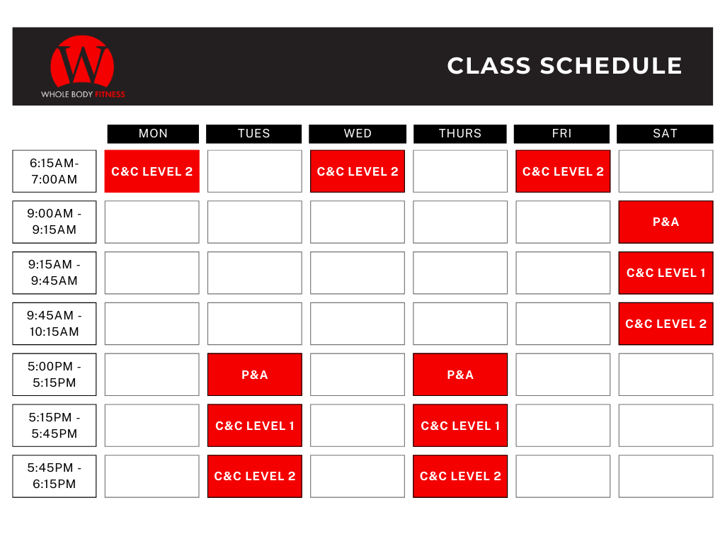 Group Class Programming — Whole Body Fitness