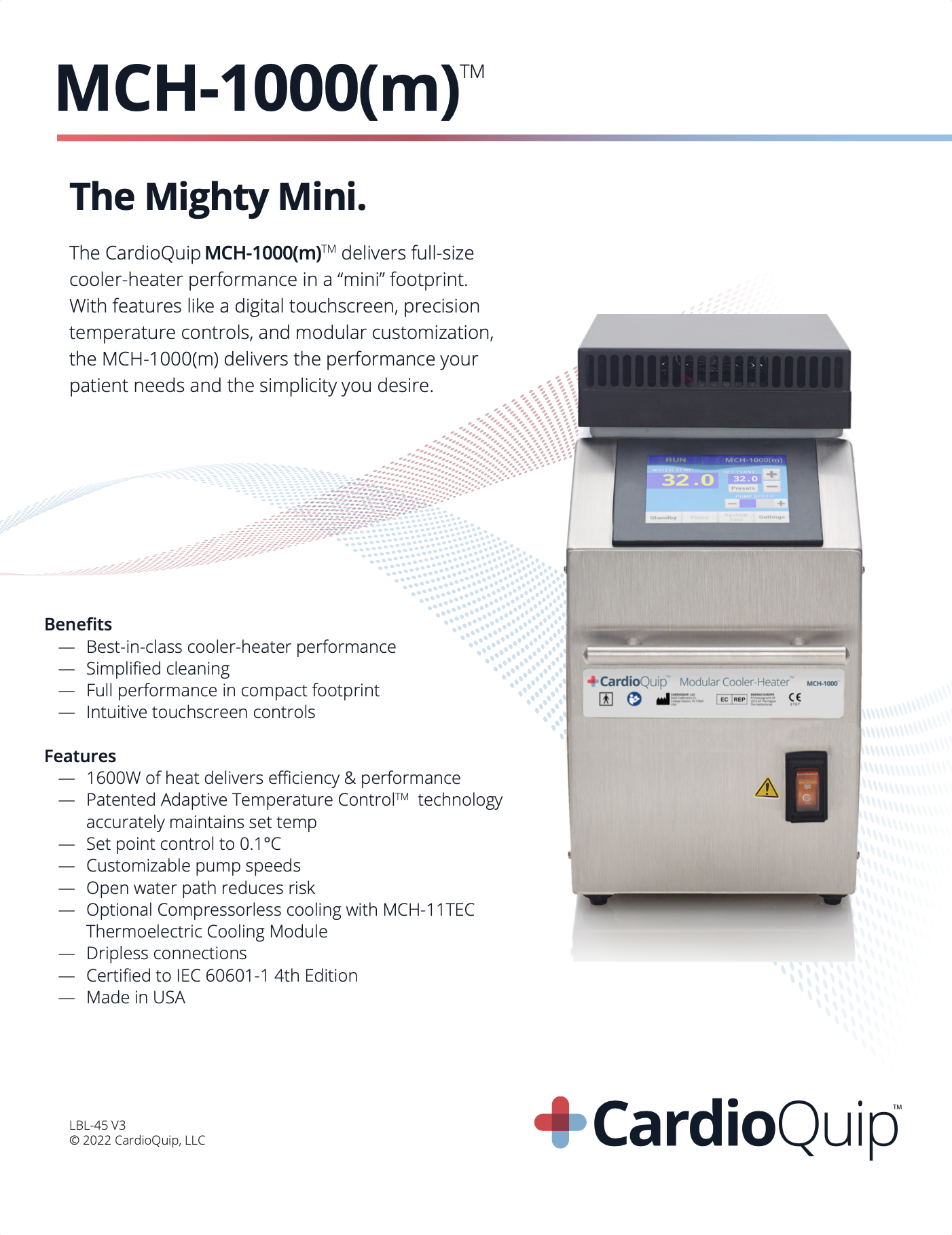 MCH-1000(m) — CardioQuip Cooler Heater Devices