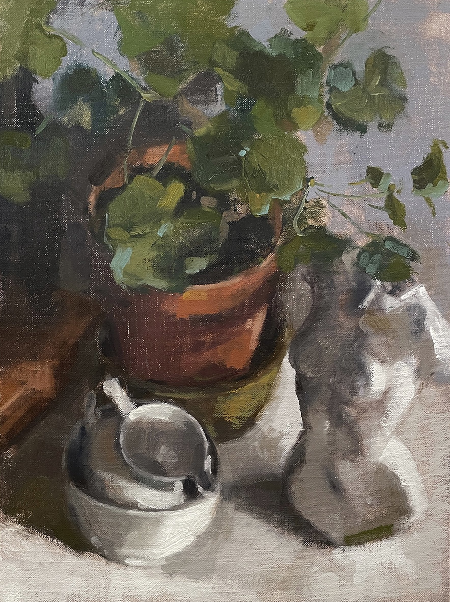 Landscape and still life oil paintings and linocuts by artist Fiona Carver