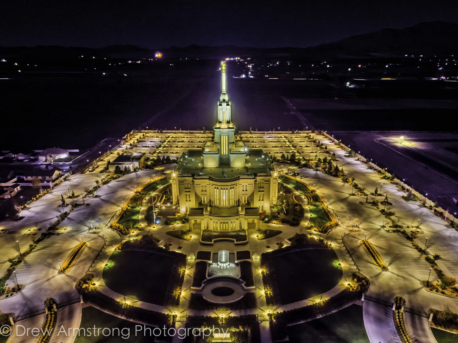 Payson Utah Temple Night