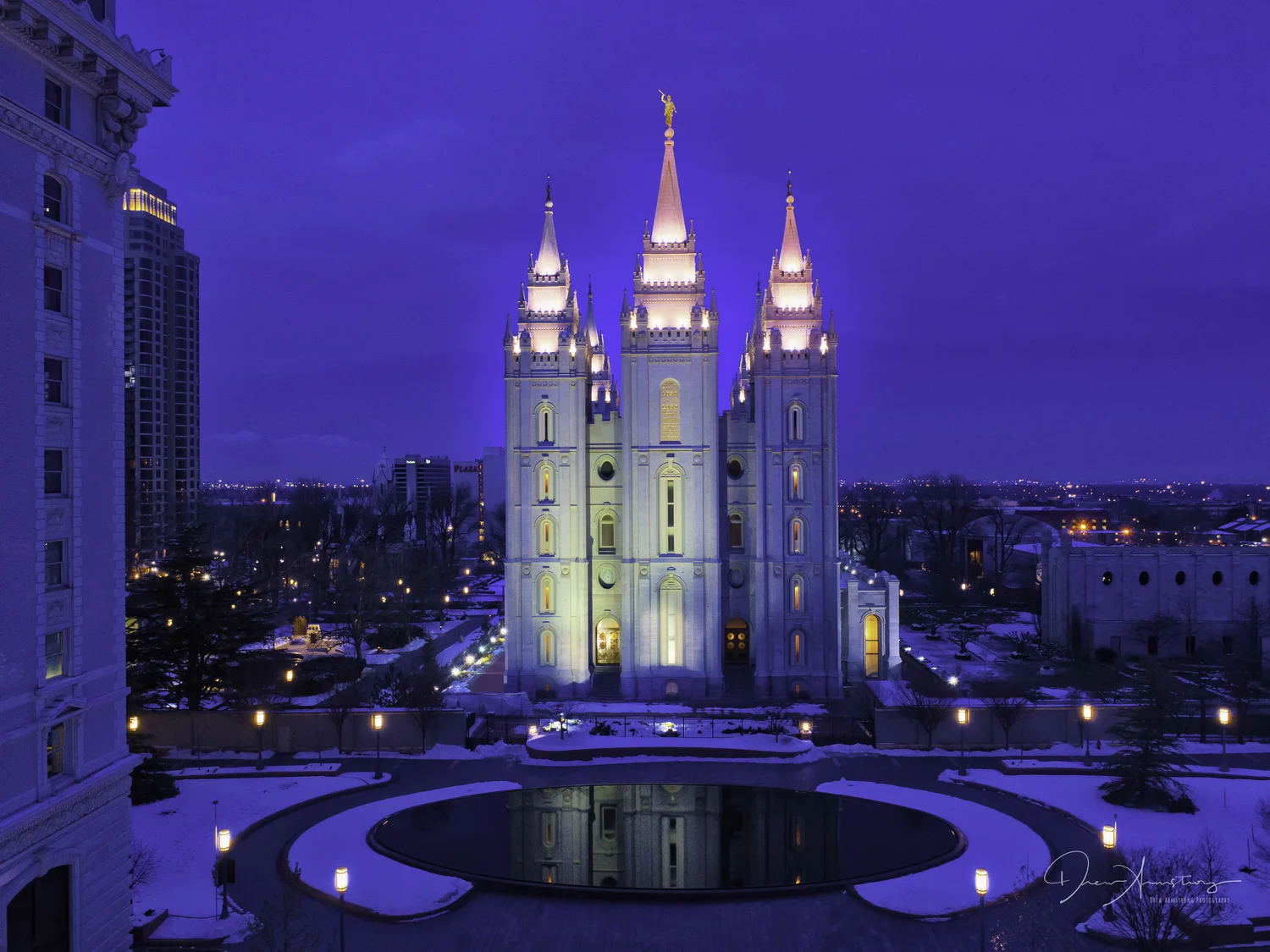 Salt Lake City Temple At Night