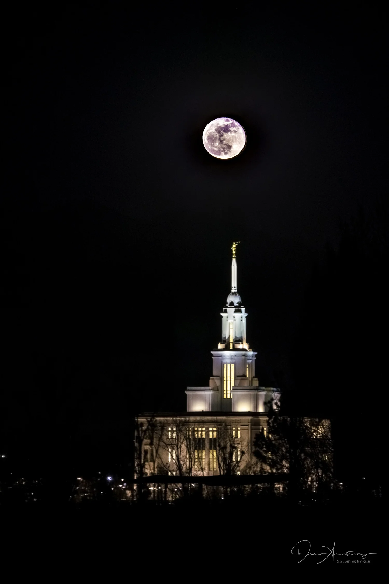 Payson Utah Temple Night