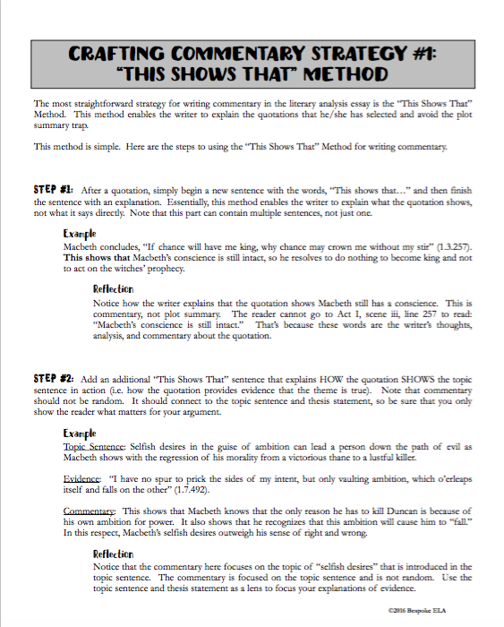Examples Of Commentary Examples Of Commentary