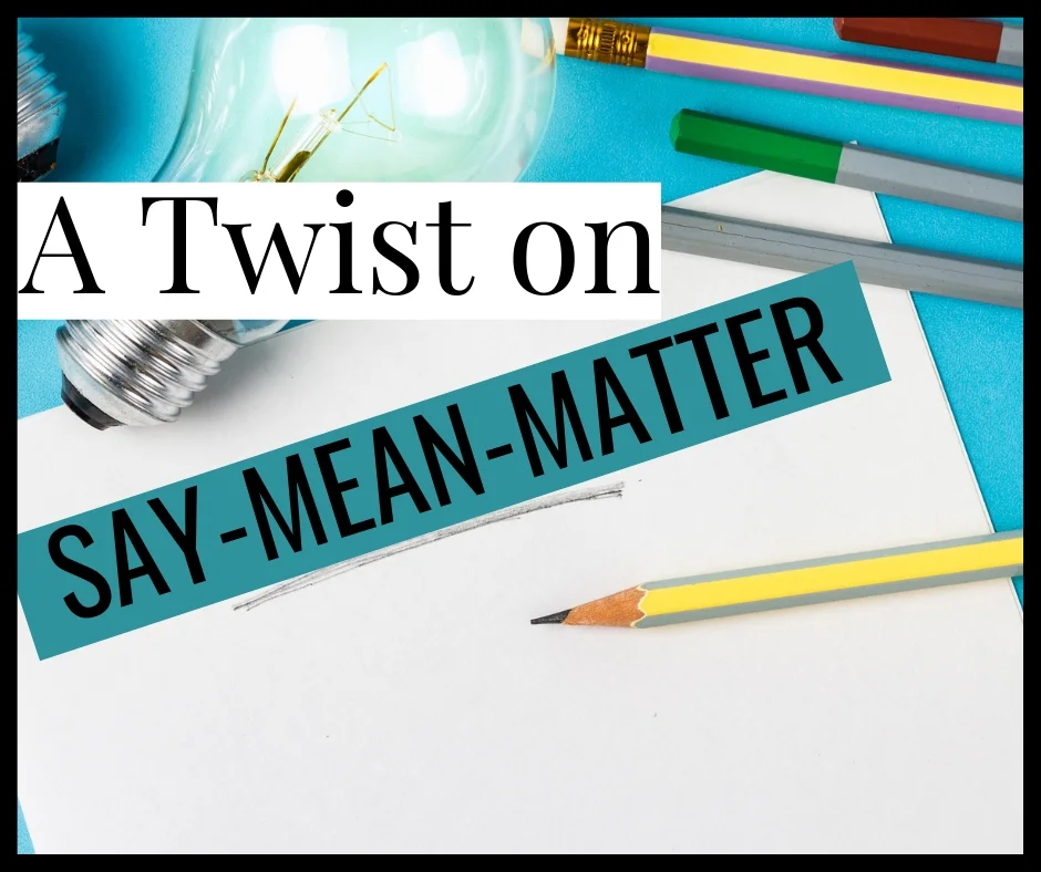 A Twist on SAY-MEAN-MATTER Quizzes and Tests for Secondary ELA ...