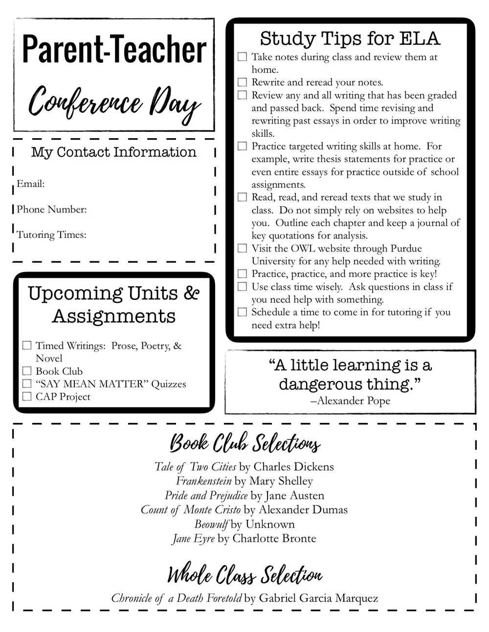 Three Tips for Parent-Teacher Conference Day — Bespoke ELA: Essay ...