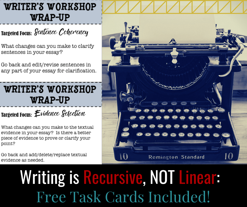 Writing is Recursive, NOT Linear: Free Task Cards Included! — Bespoke ...