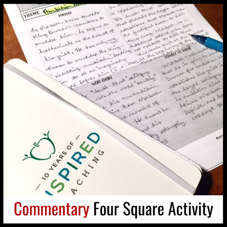 Commentary for Literary Analysis: Four Square Strategy for Success ...