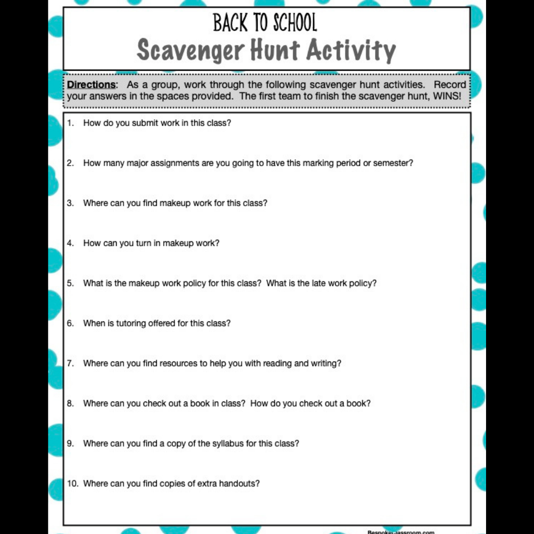 “First Week Back” Activities for Secondary ELA — Bespoke ELA: Essay ...