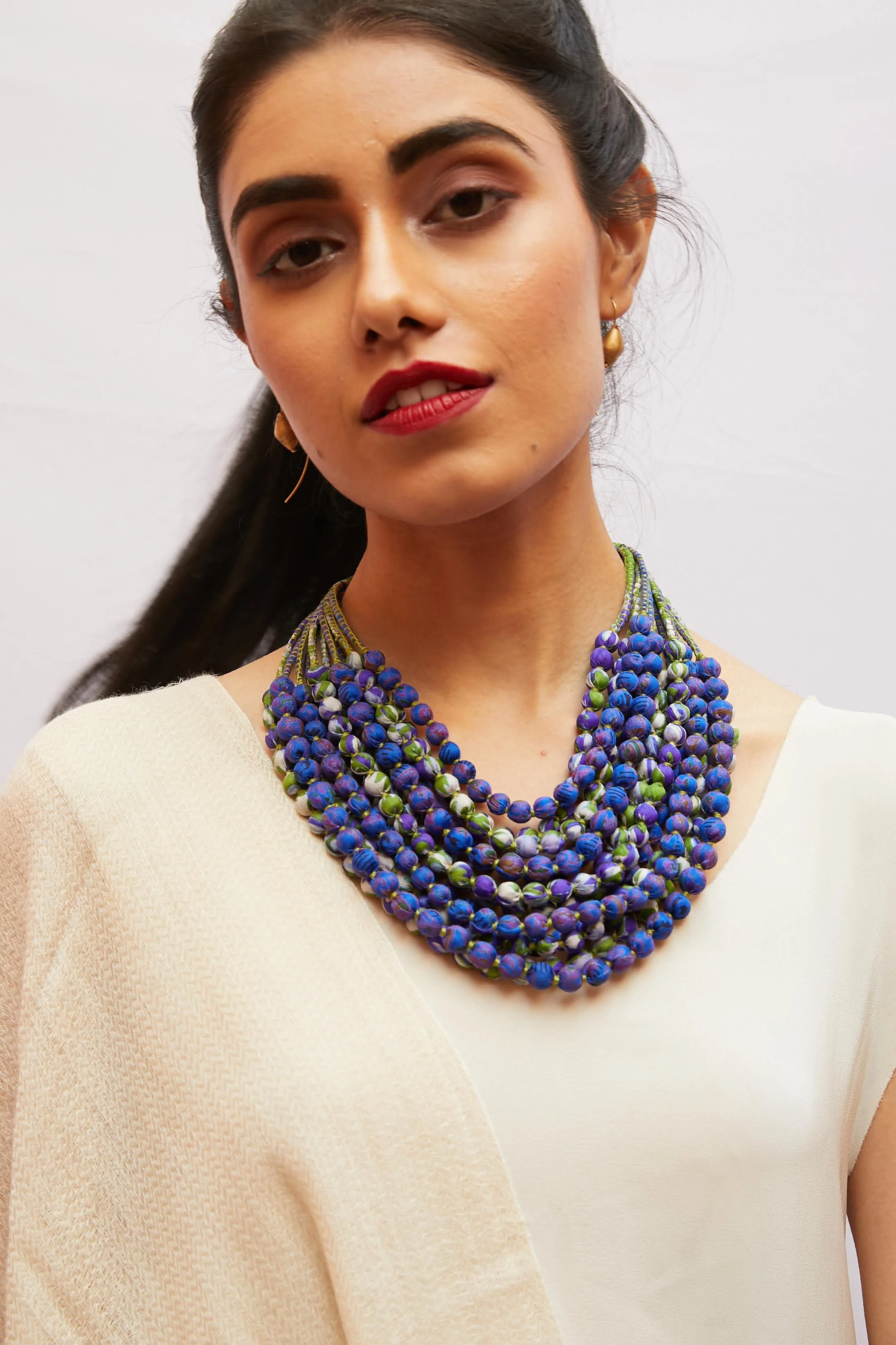 Upcycled Sari Necklace — Jewelled Buddha