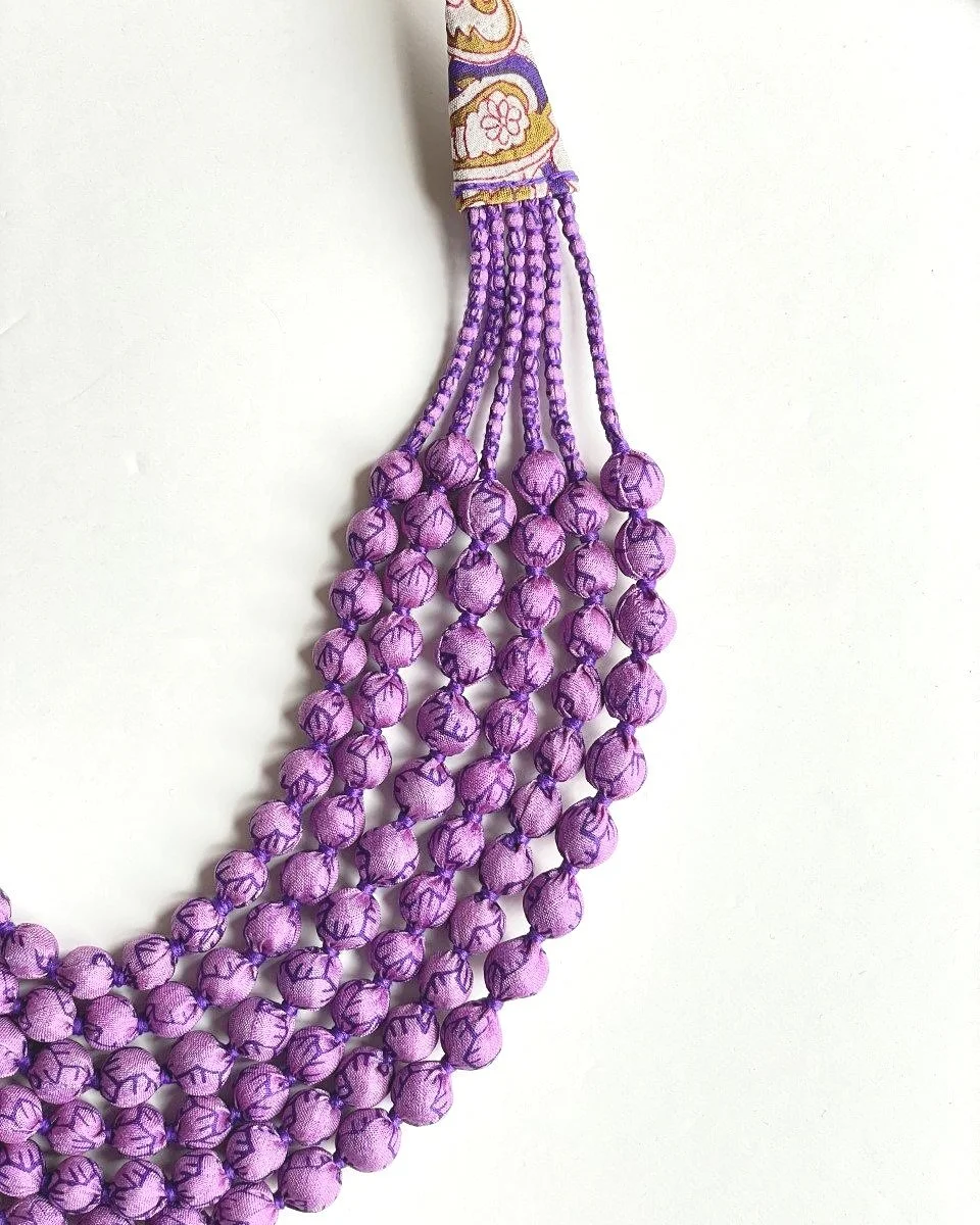 Upcycled Sari Necklace — Jewelled Buddha