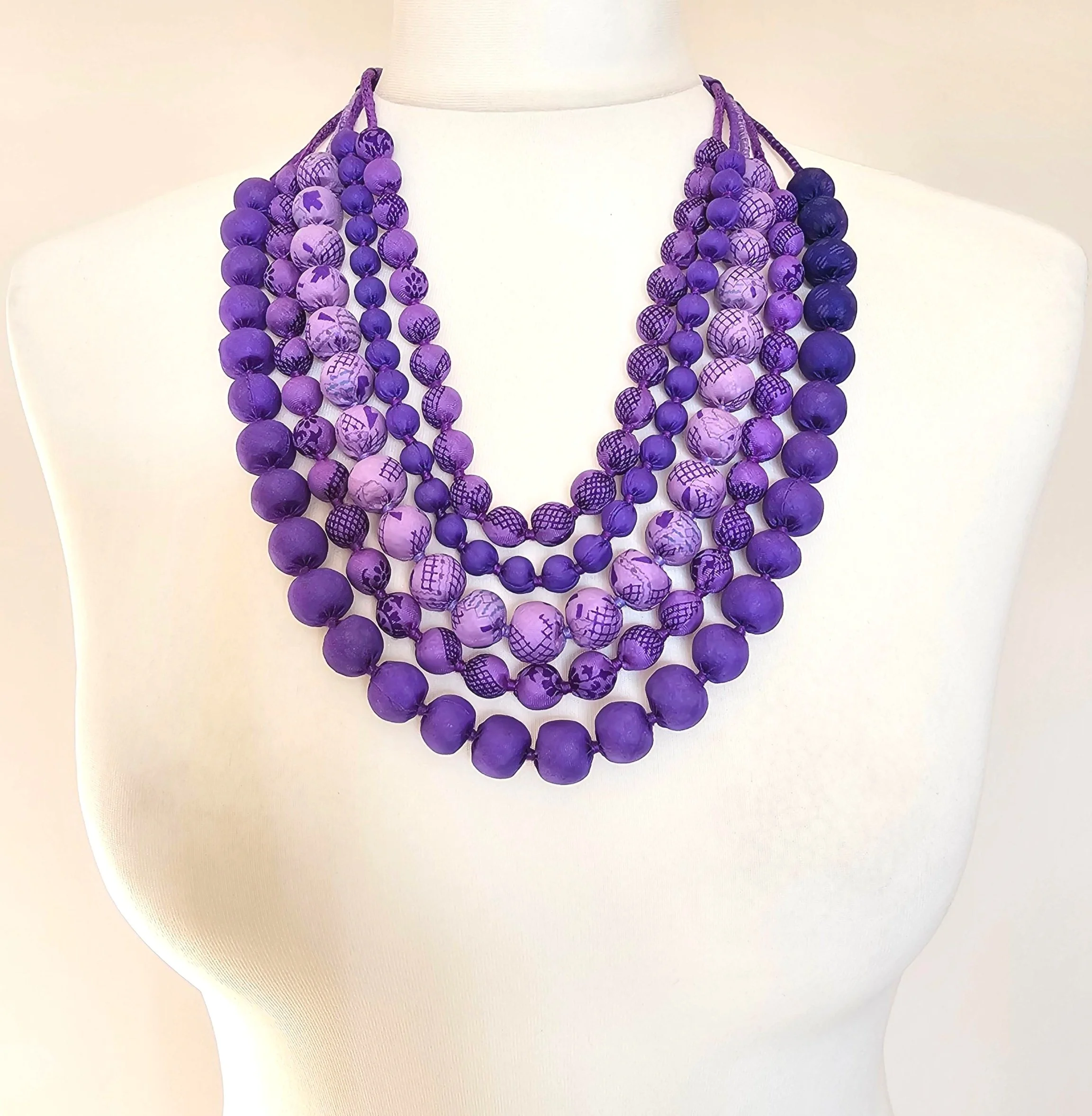 Upcycled Sari Necklace — Jewelled Buddha