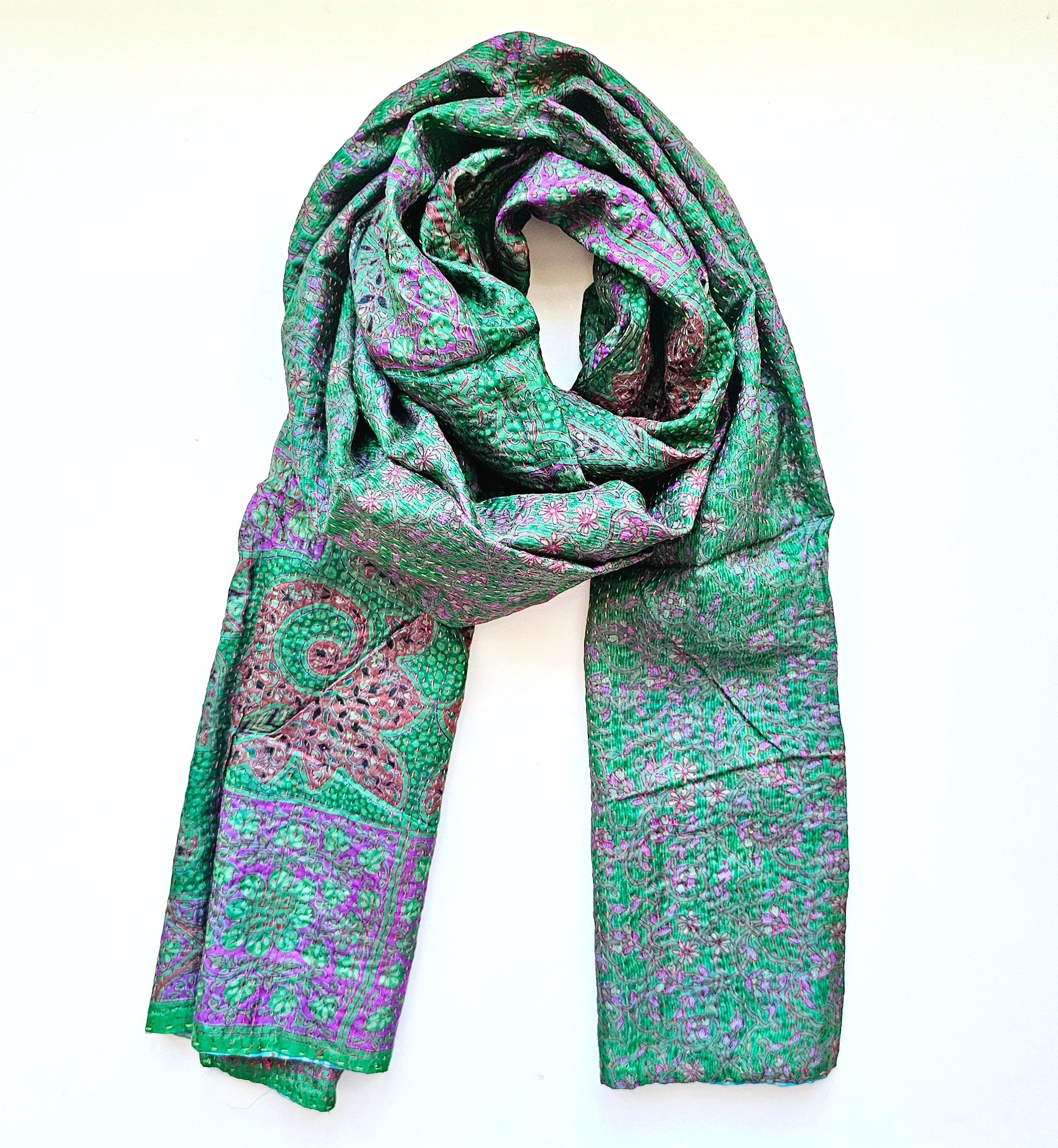 Upcycled Kantha Sari Scarves and Shawls — Jewelled Buddha — Jewelled Buddha