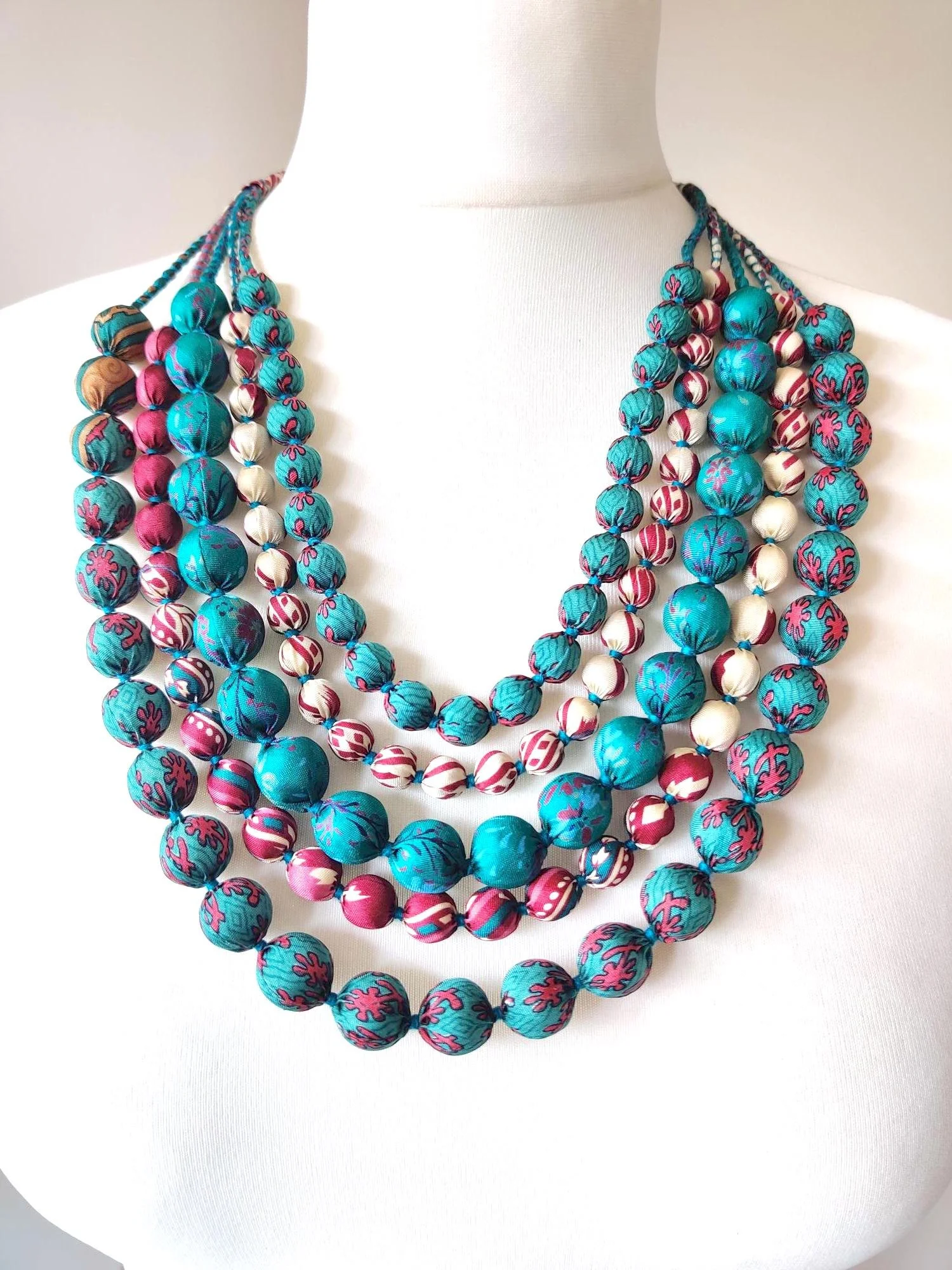 Upcycled Sari Necklace — Jewelled Buddha