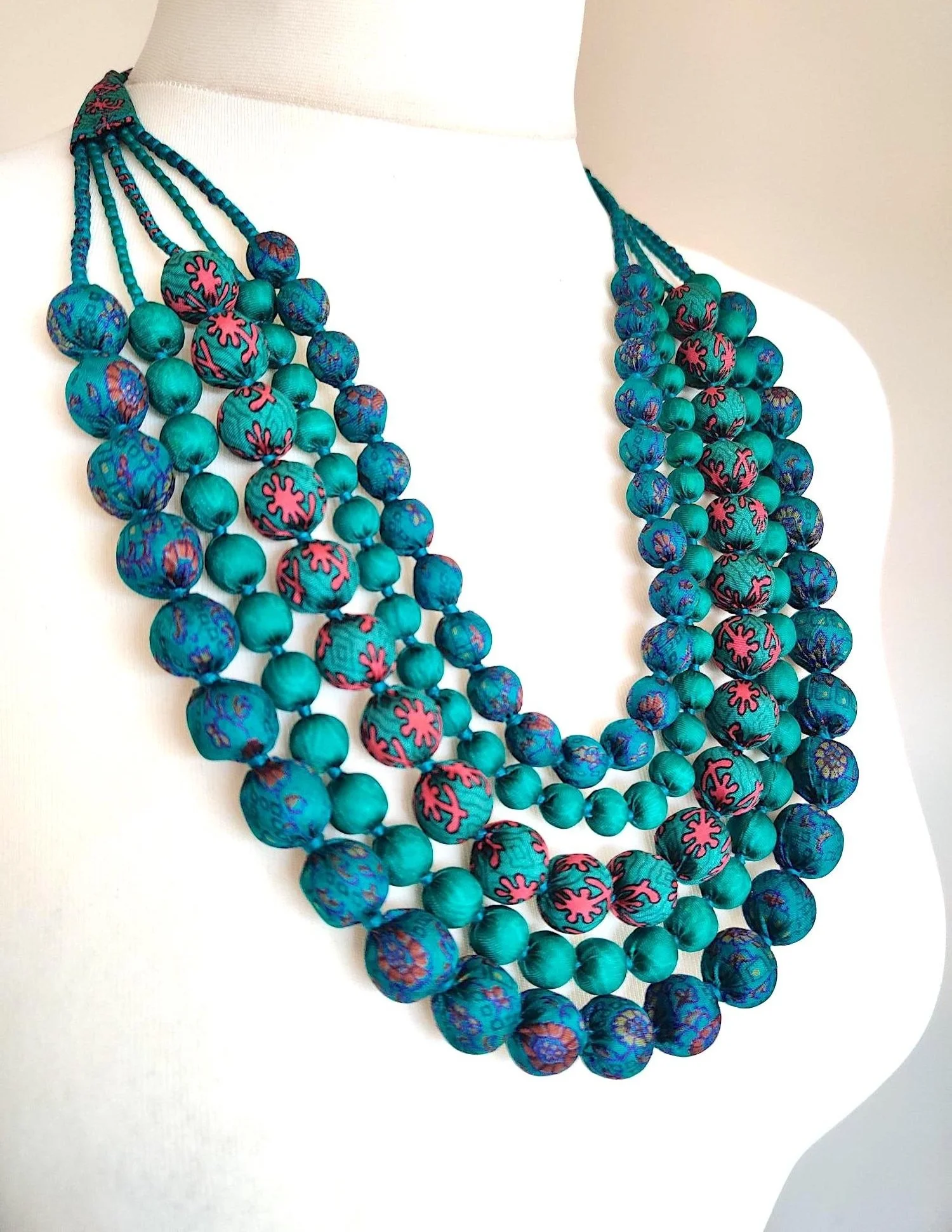 Upcycled Sari Necklace — Jewelled Buddha