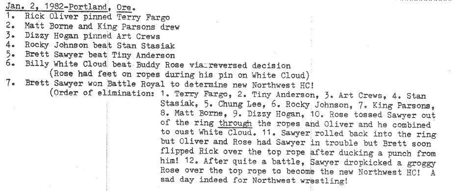 History of Pro Wrestling 1982 - Ultimate History of Pro Wrestling ...