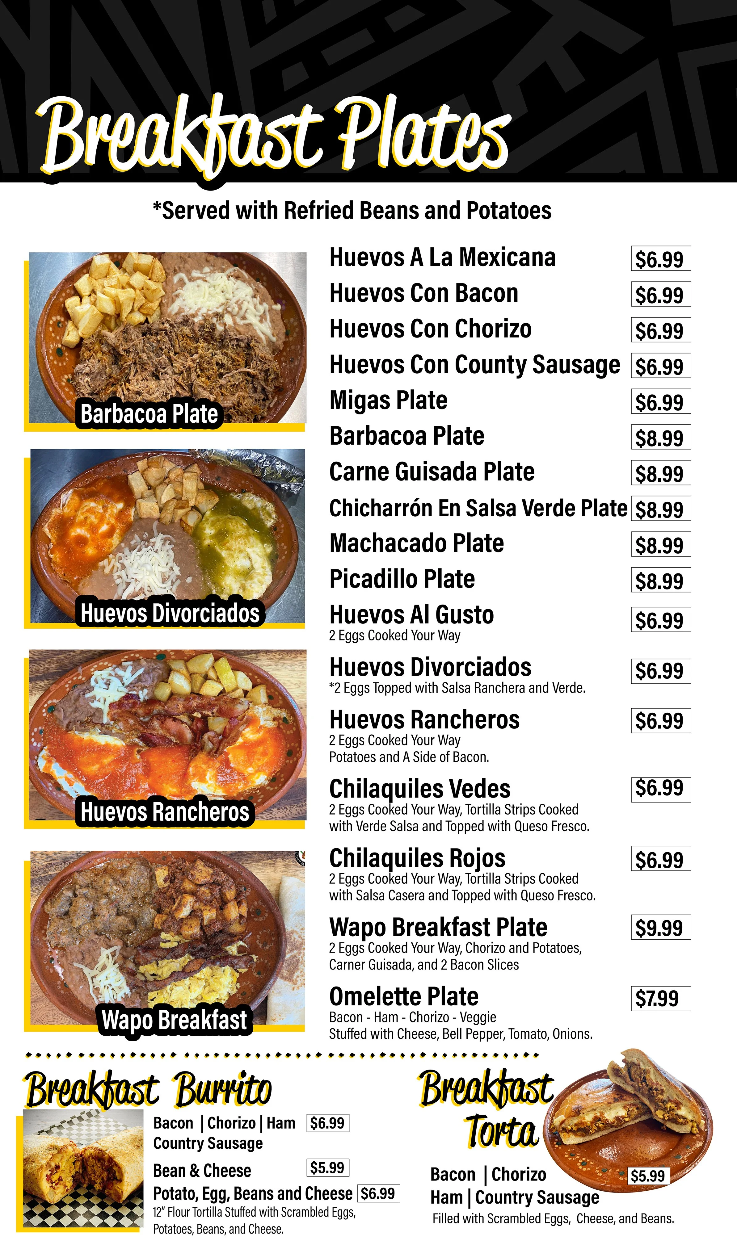 Our Menu — Wapo Taco TX