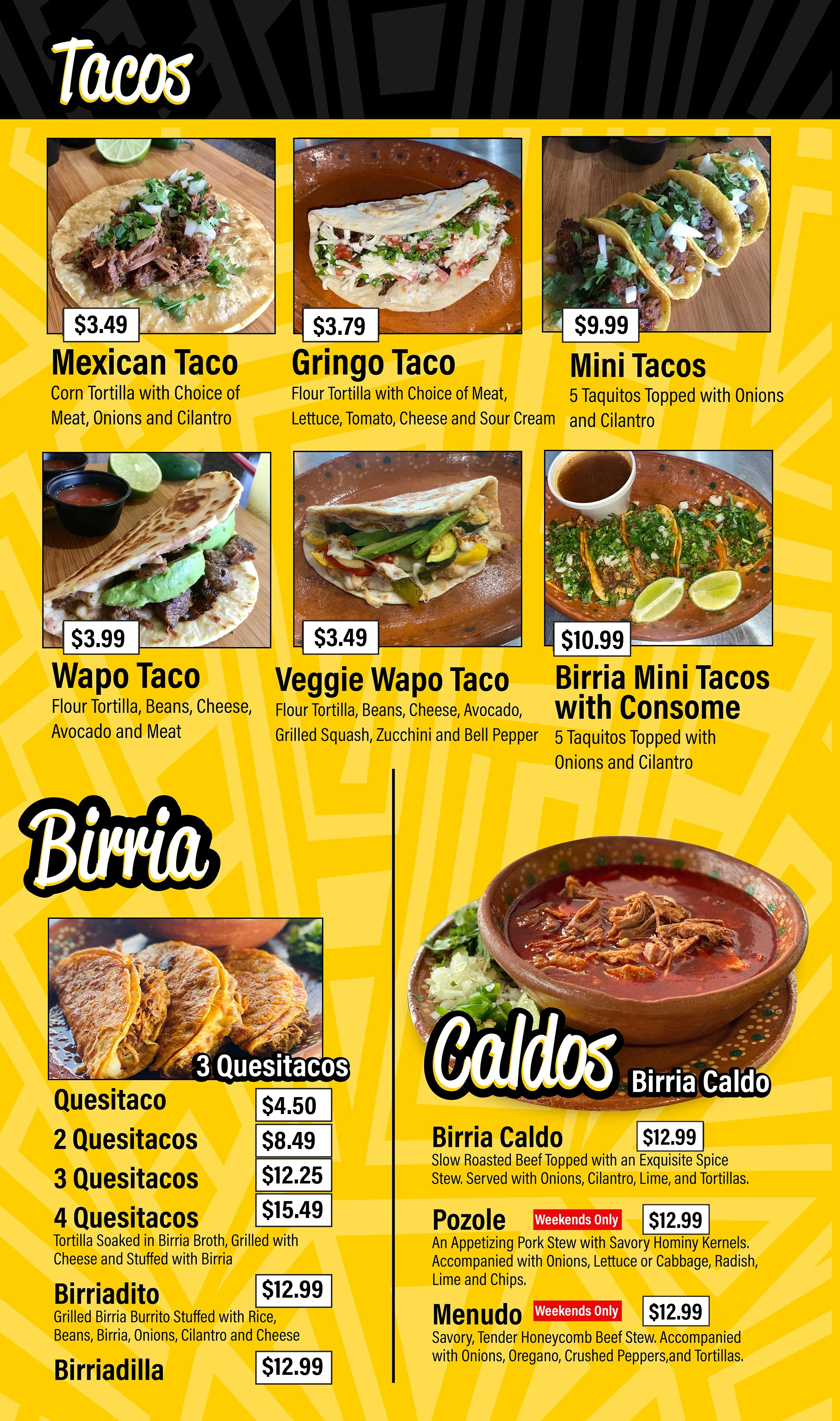 Our Menu — Wapo Taco