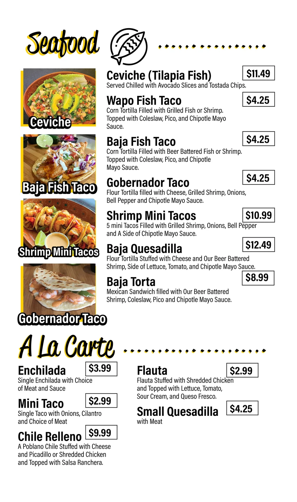 Our Menu — Wapo Taco