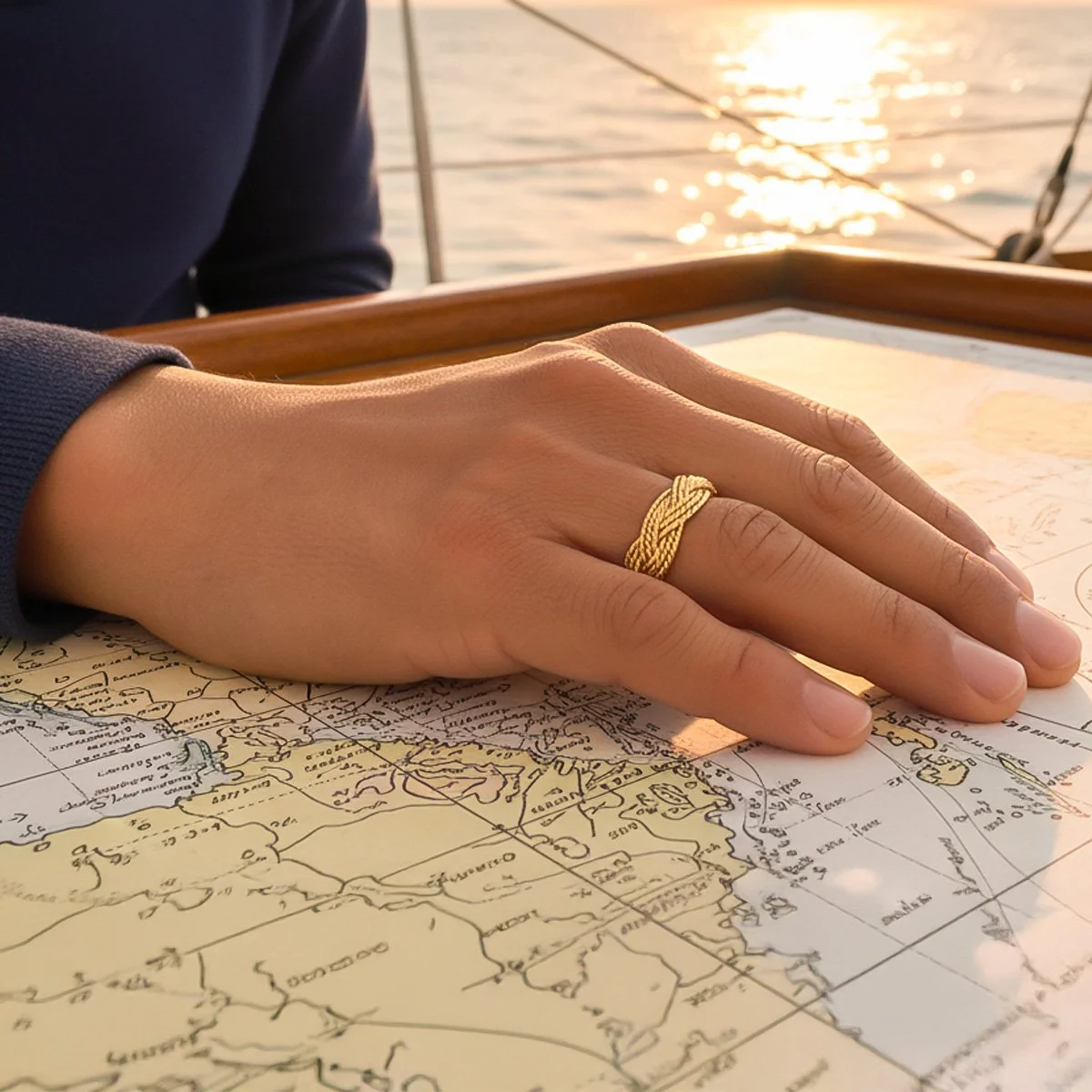 Nautical Gold Rings - Turks Head Ring - Gold Nautical Jewelry -Men's ...