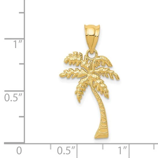 Palm Tree Gold Pendant 14K - Product