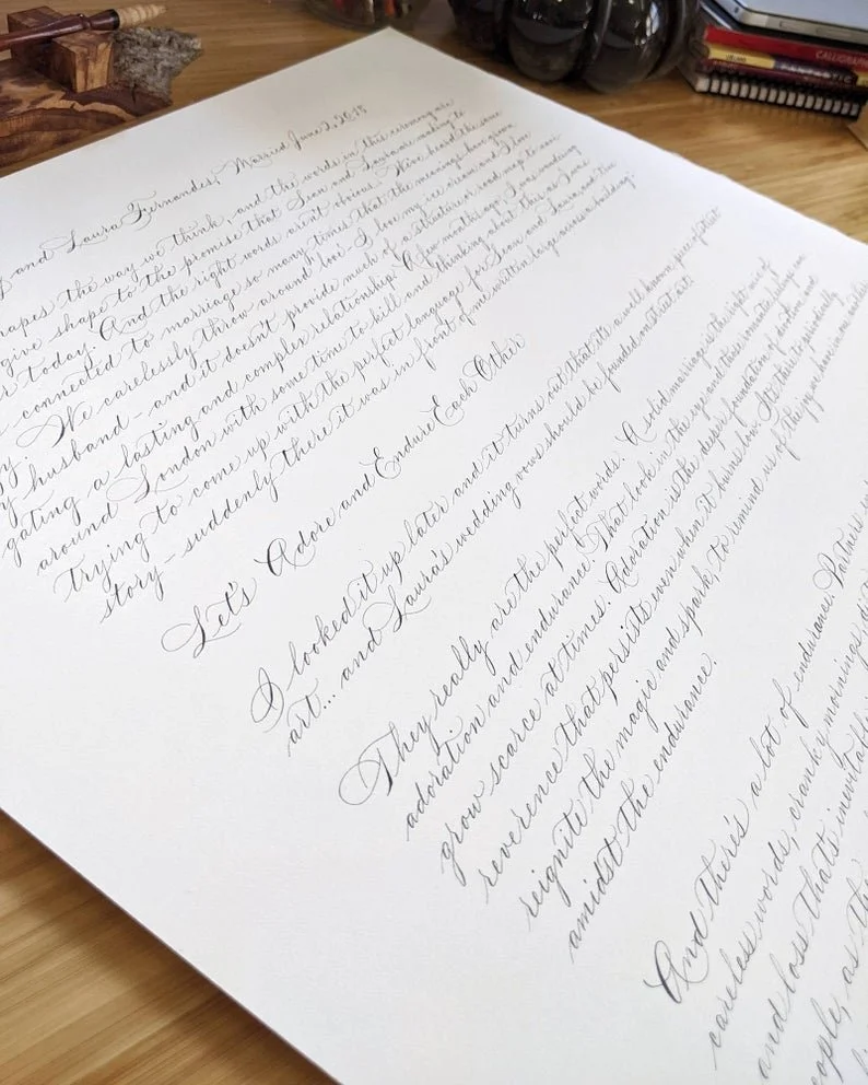 Calligraphy Wedding Vows & Love Letters — Flower City Letters