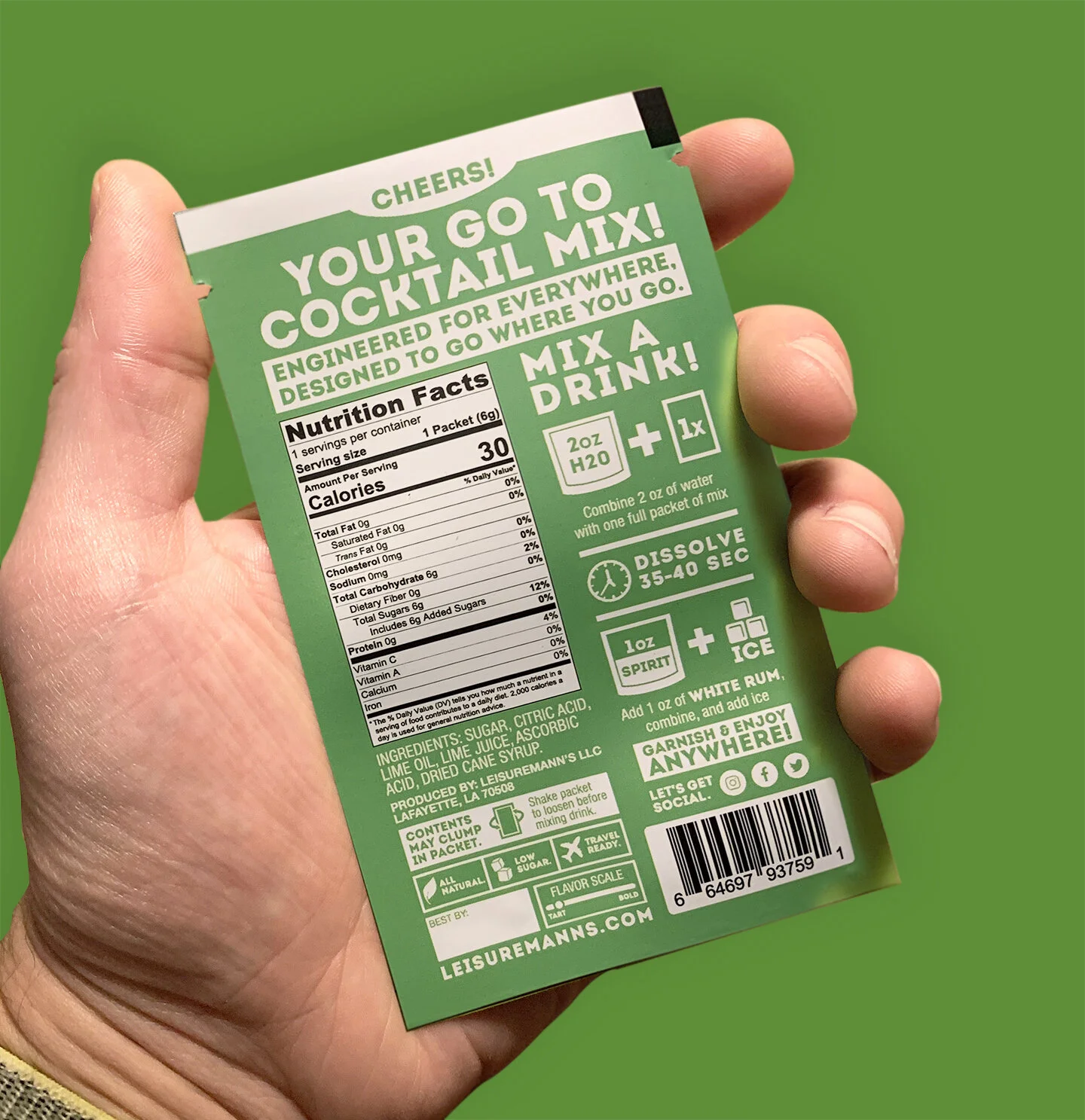 Leisuremann's Cocktail Mixes - Single Serve Packs