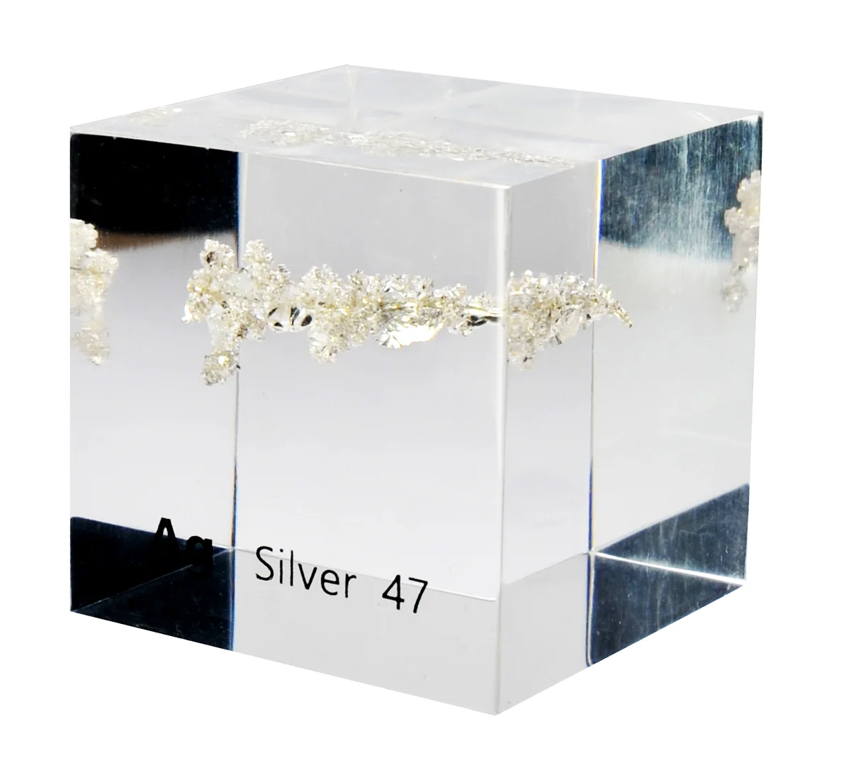 Silver 50mm Lucite Cube — Luciteria
