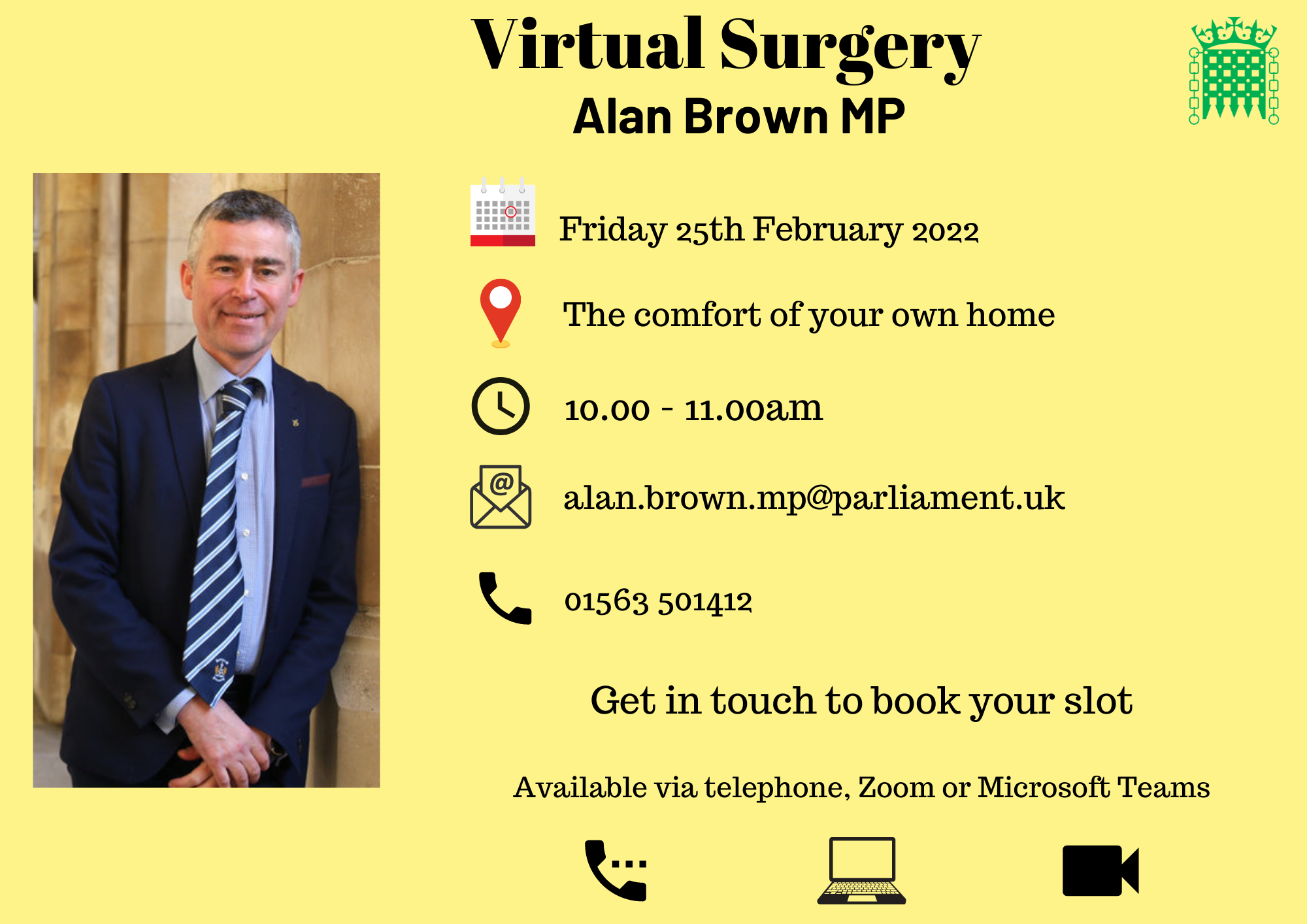 Virtual Surgery: Friday 25th February — Alan Brown MP for Kilmarnock ...