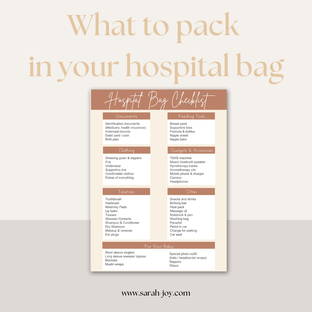 What to pack in your hospital bag — Photography by Sarah Joy