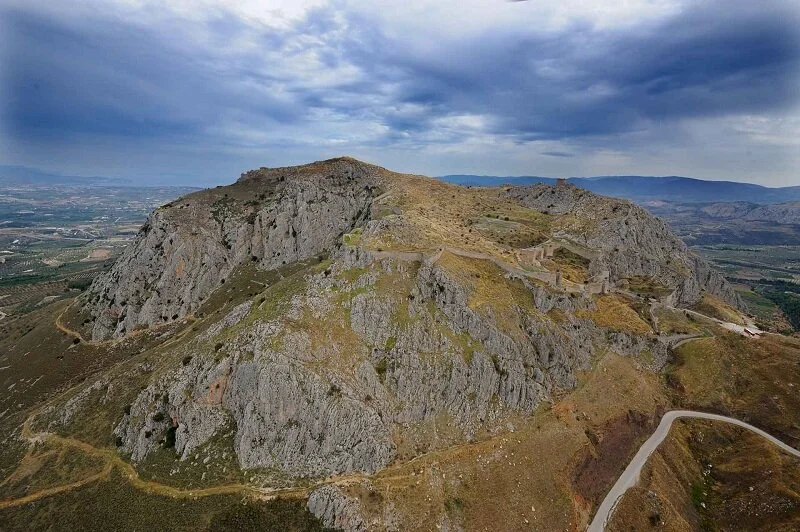 Acrocorinth, "Upper Corinth", the acropolis of ancient Corinth