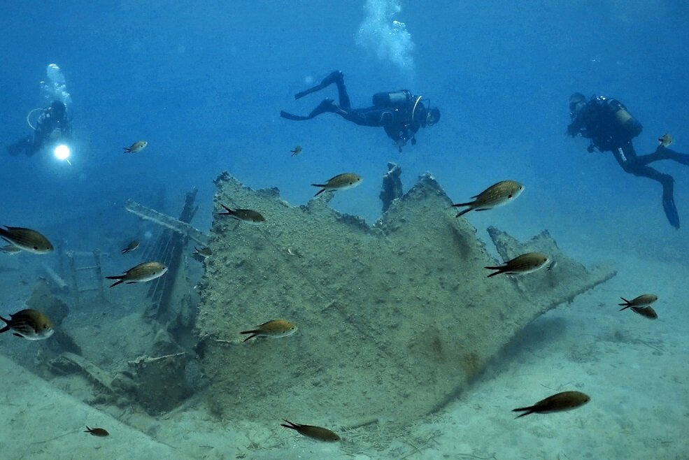 Ancient Sunken City of Olus: Remnants of ancient buildings, as well as ...