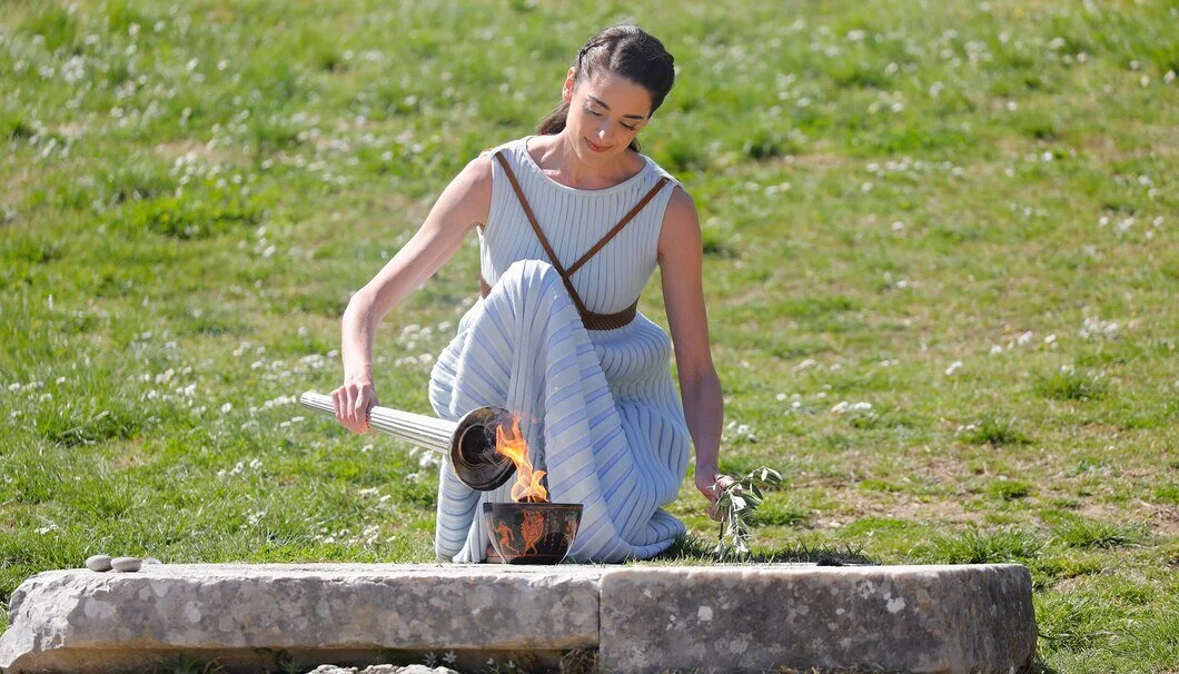 Ancient Olympia: Olympic Flame Lighting Ceremony | the Olympic torch is ...