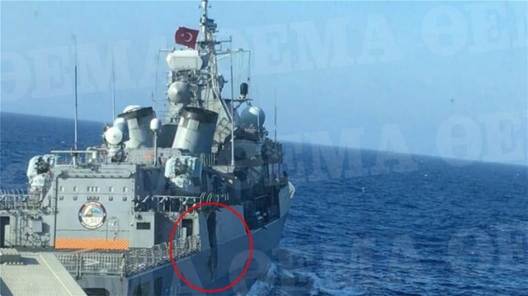 Exclusive photo of hole in Turkish warship from collision with Greek ...