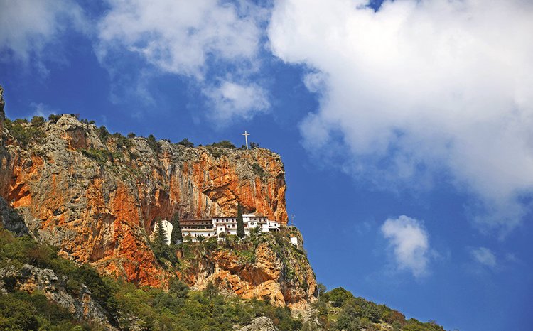Elonas: The "Hanging" Monastery of The Red Rock