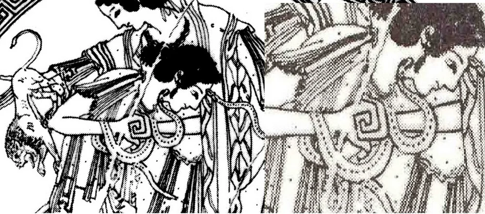 Meander: what is the symbolism behind the grip of the warriors