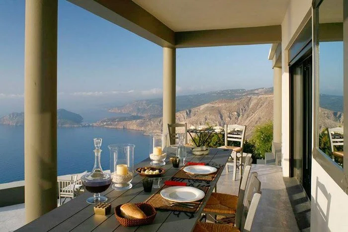The magnificent view from one of the most beautiful houses in Greece