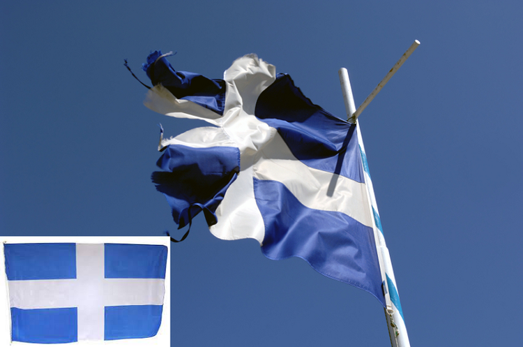 What does the Greek flag symbolize?