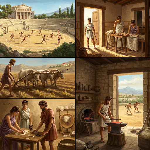 Daily Life in Ancient Greece: Work, Leisure, and Family