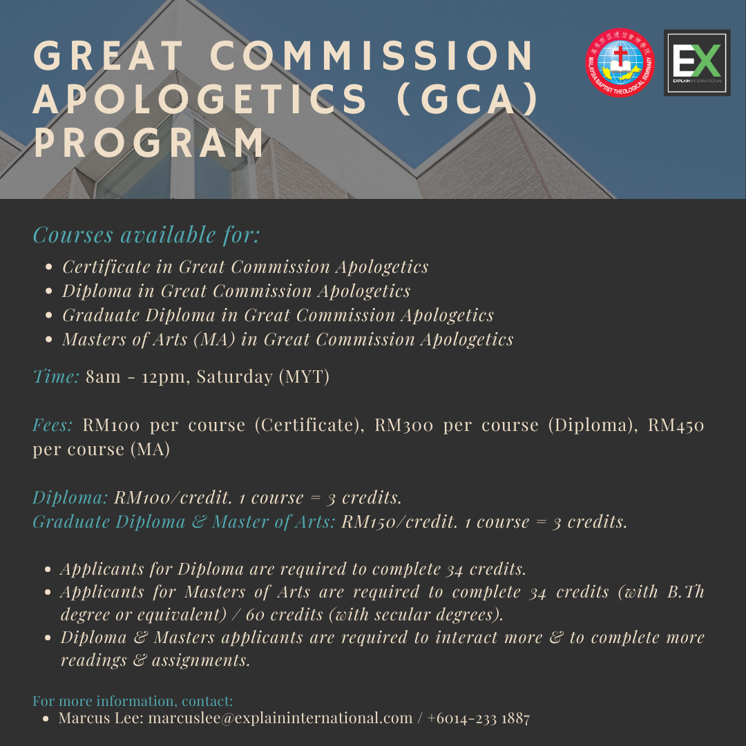 Master of Arts (MA) in Great Commission Apologetics — MBTS